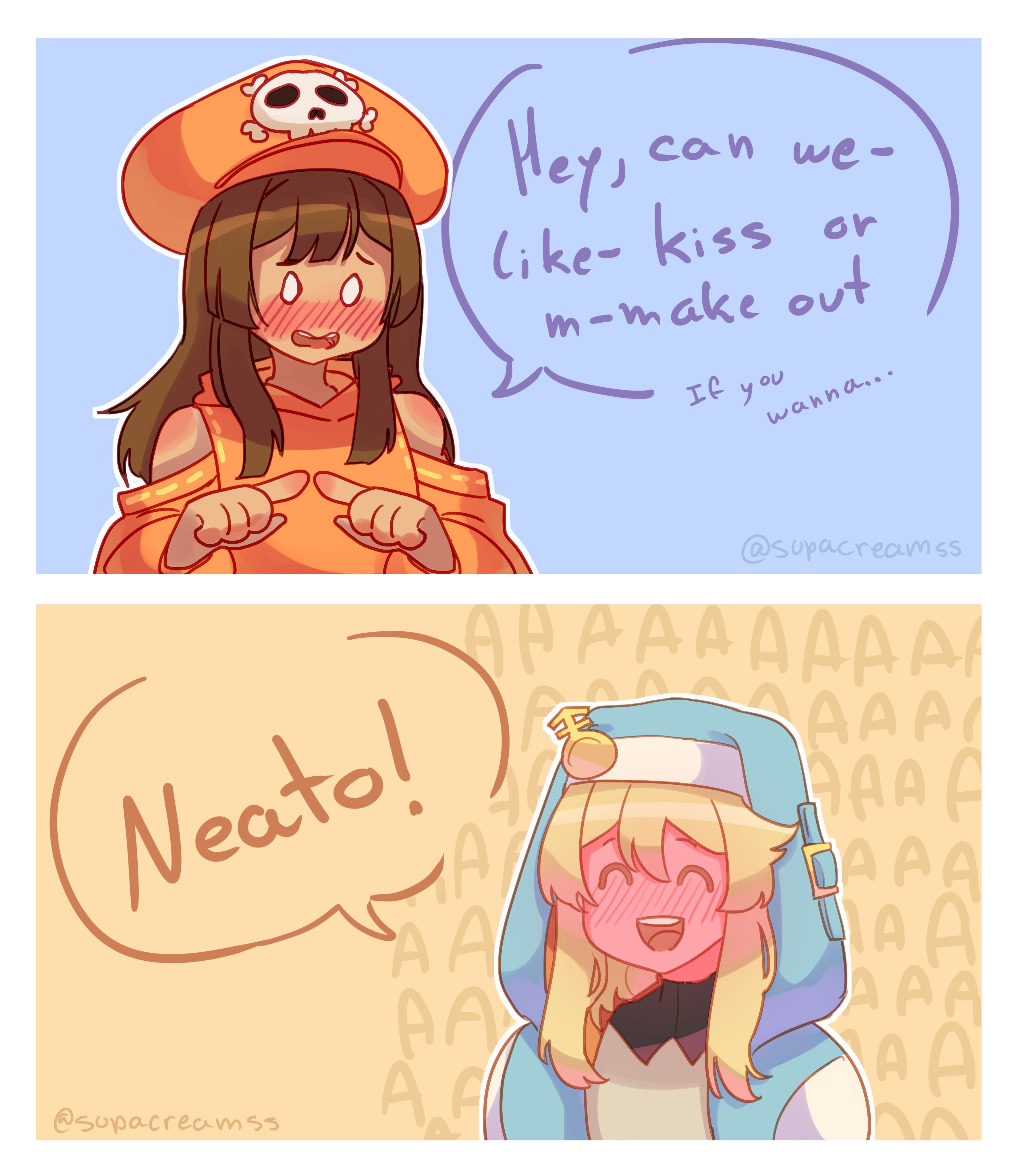 Dynasty Reader » Image › supacreamss, Bridget x May, Guilty Gear, Indie, Yuri, Blushing, Transgender